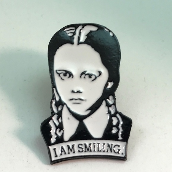Jewelry | I Am Smiling Wednesday Addams Pin Brooch | Poshmark